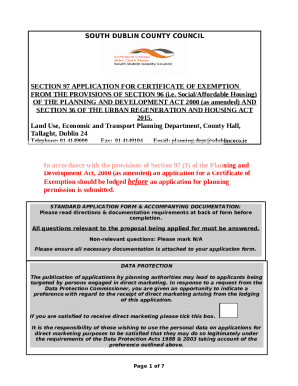 Application for Certificate of Exemption under Section 97 ... Doc ...