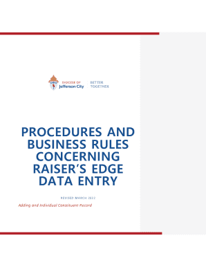 Fillable Online procedures and business rules concerning raiser's edge ...