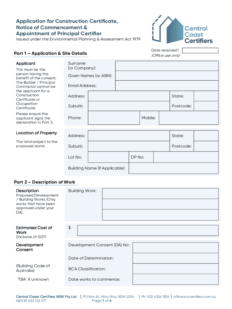 Fillable Online Construction Certificate Application Form.docx Fax Email Print - pdfFiller