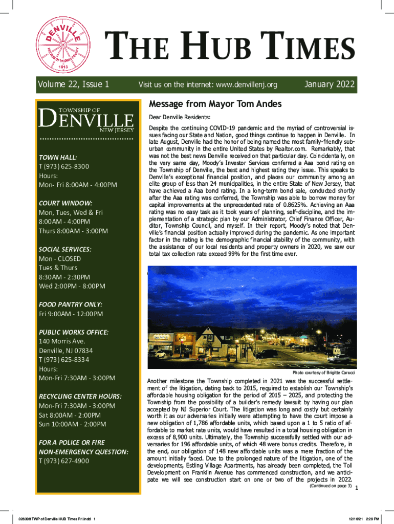 Fillable Online A Message from Mayor Tom Andes - - Denville Township Fax Email Print - pdfFiller