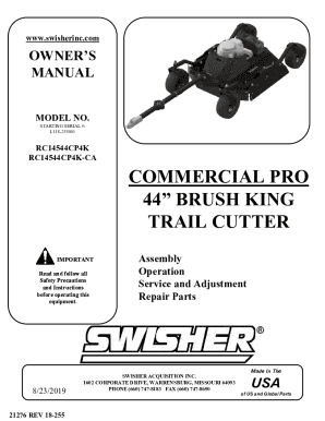 Fillable Online OWNER'S MANUAL - Swisher Fax Email Print - pdfFiller