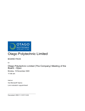 Fillable Online Otago Polytechnic Limited - BOARD PACK Otago ... - ReadkonG.com Fax Email Print ...