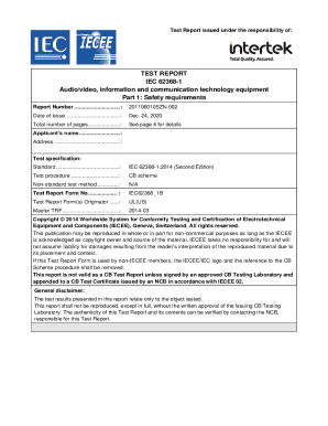 Fillable Online TEST REPORT IEC/EN 62368-1 Audio/video, information and ...