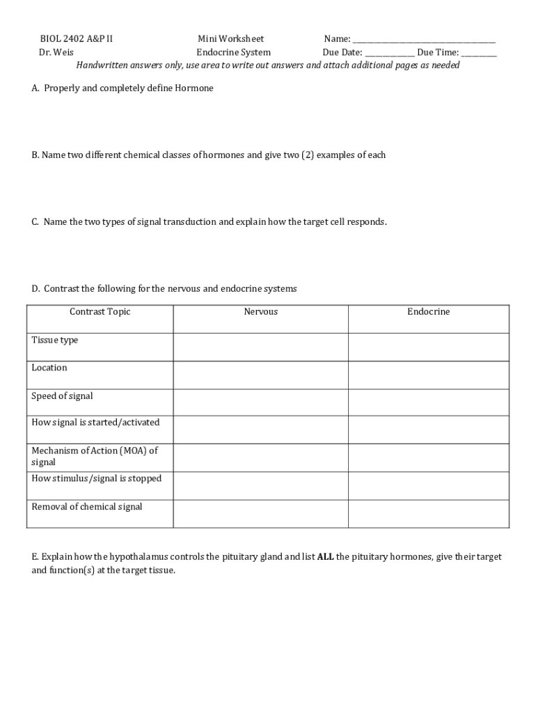 Fillable Online BIO 2402 Human Anatomy and Physiology of Metabolism and ... Fax Email Print ...