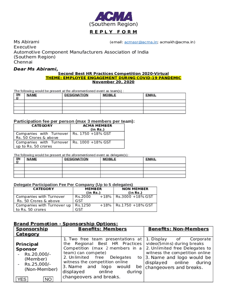 ACMA (Southern Region) - Association - LinkedIn Doc Template | pdfFiller