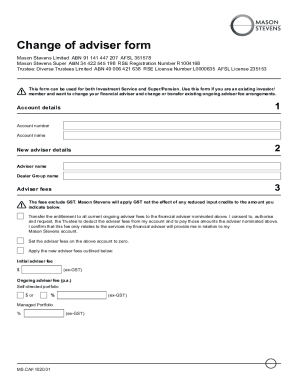 Fillable Online Service Request Form - Changes to an account Fax Email ...