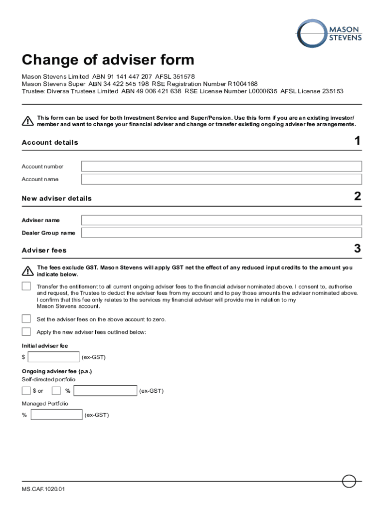 Fillable Online Service Request Form - Changes to an account Fax Email ...