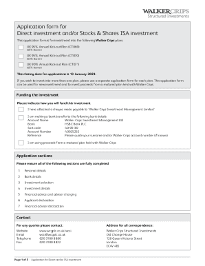 Fillable Online Investing Forms and ApplicationsTD Direct Investing ...