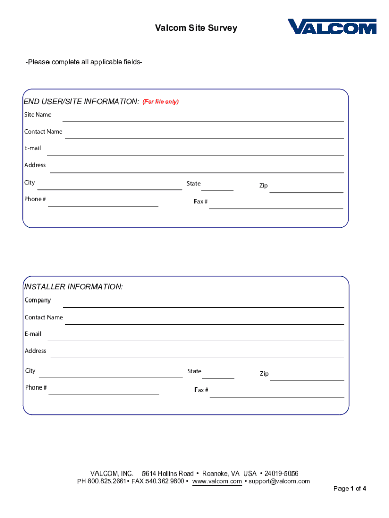 Fillable Online Valcom: IP Communications and Notification Solutions ...