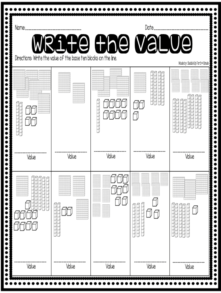 Fillable Online 3 digit addition with base ten blocks worksheets Fax ...
