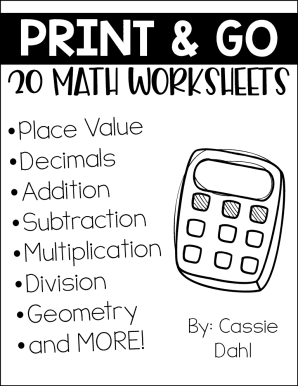 Fillable Online 20 MATH WORKSHEETS Fax Email Print - pdfFiller