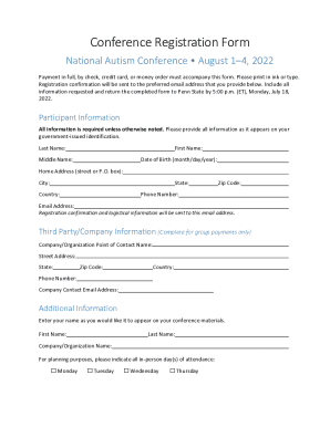 Fillable Online autism outreach psu Remote Attendance Registration Form ...