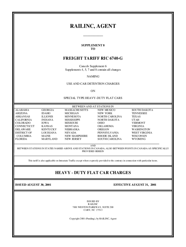 Fillable Online RIC 6740-G (Use and Detention Charges on Heavy Duty ...