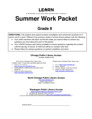 Fillable Online Grade 8 Mathematics Summer Enrichment Packet Answer Key ...