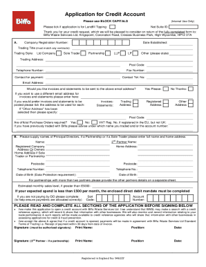 Fillable Online Credit Account Application Form - NetSuite Fax Email ...