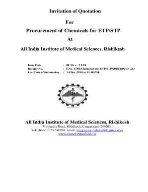 Fillable Online aiimsrishikesh edu Notice Invitation of Quotation For ...