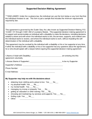 Fillable Online Supported Decision-Making Authorization - OakNet.ca Fax Email Print - pdfFiller
