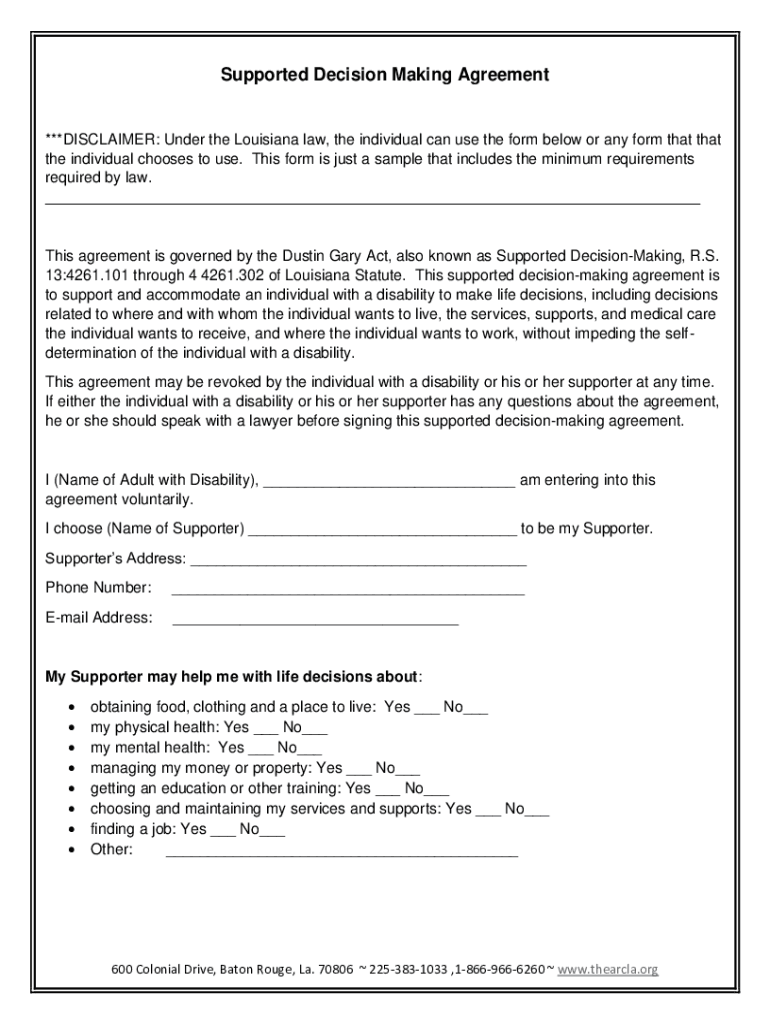 Fillable Online Supported Decision-Making Authorization - OakNet.ca Fax Email Print - pdfFiller