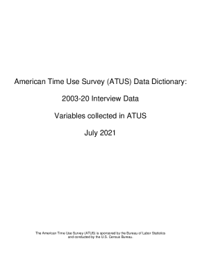 Fillable Online American Time Use Survey (ATUS) Data Dictionary ...