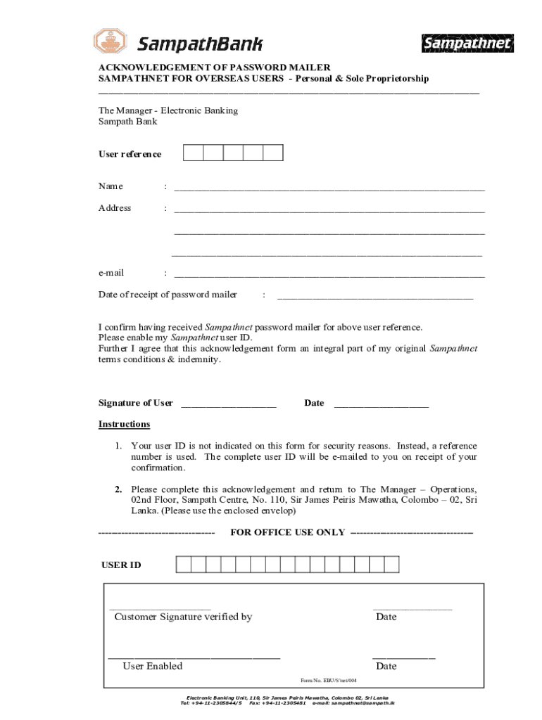 Fillable Online ACKNOWLEDGEMENT OF PASSWORD RESETTING Fax Email Print ...