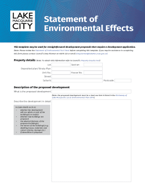 Fillable Online Statement of Environmental Effects - Lake Macquarie ...