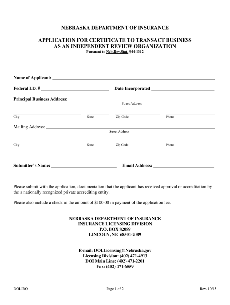 Fillable Online TPA Certificate of Authority Application Fax Email ...