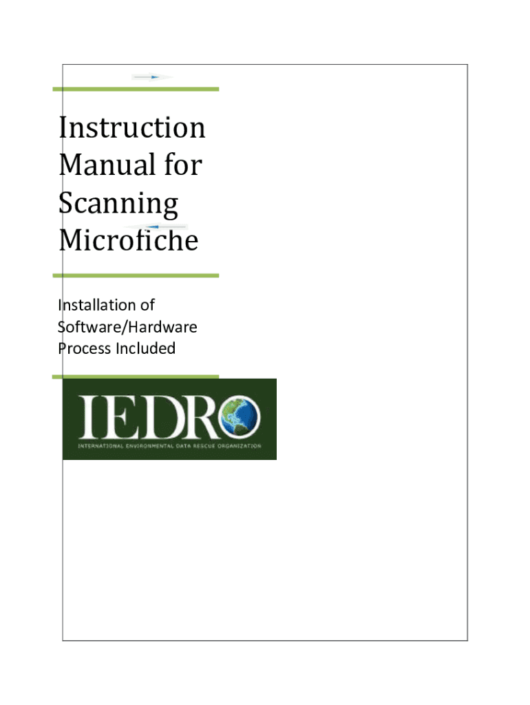 Fillable Online InstructionManual for Scanning Microfiche. Installation of Software/Hardware ...