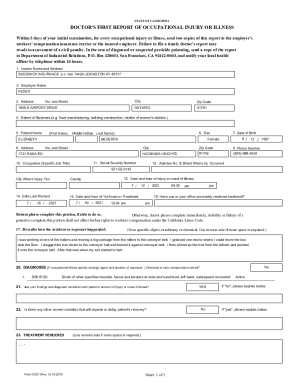 Fillable Online DWC Form 5021: Doctor's First Report - daisyBill Fax ...