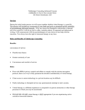 Fillable Online Online Therapy Consent Form - EASY POSTA Fax Email ...