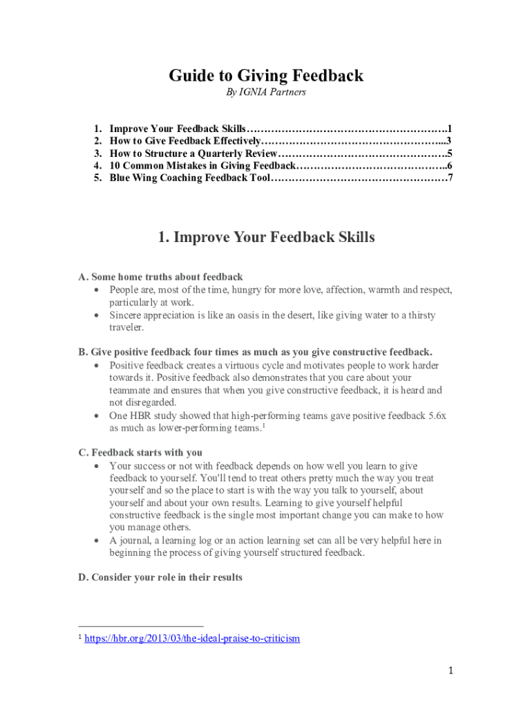 Fillable Online How to Give Feedback Using This 4-step Framework ...