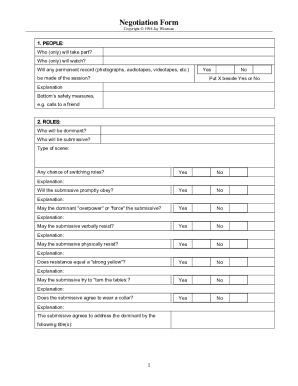 Fillable Online NEGOTIATION LONG FORM Fax Email Print - pdfFiller