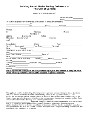 Building Permit Under Zoning Ordinance of Doc Template | pdfFiller