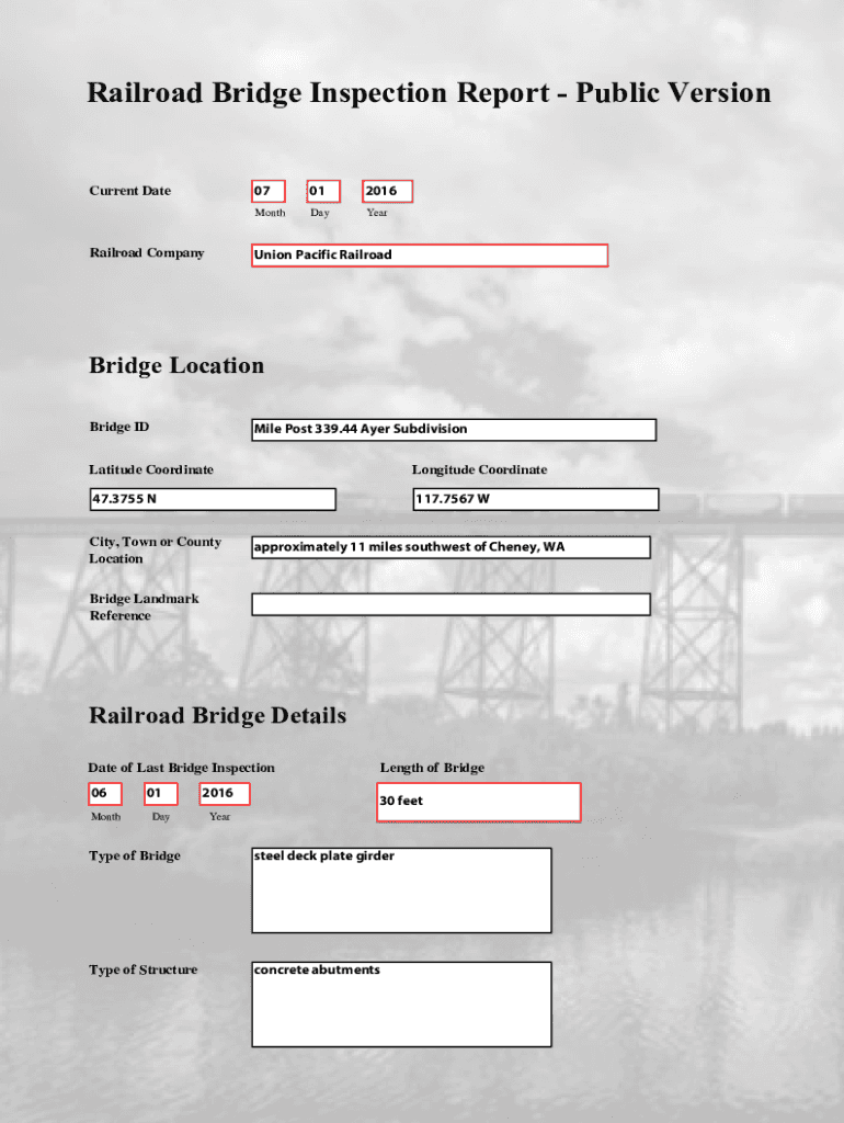 Fillable Online Washington State Bridge Inspection Manual M 36-64 ...
