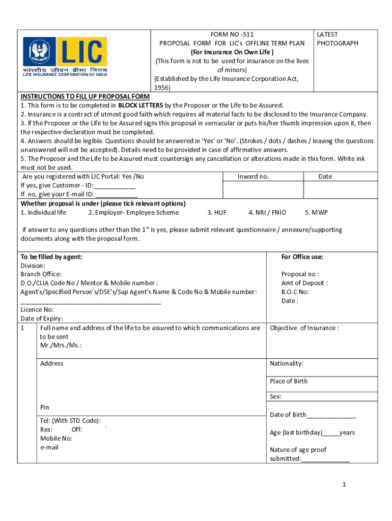 Fillable Online Consequences Of Lying On A Life Insurance Proposal Form ...