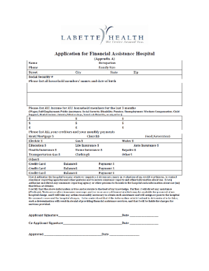Application for Financial Assistance Physicians Group Doc Template ...