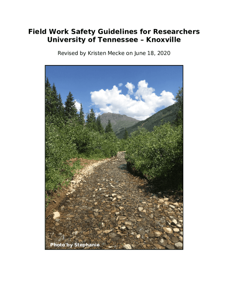 Field Work Safety Guidelines for Researchers Ecology and ... Doc ...