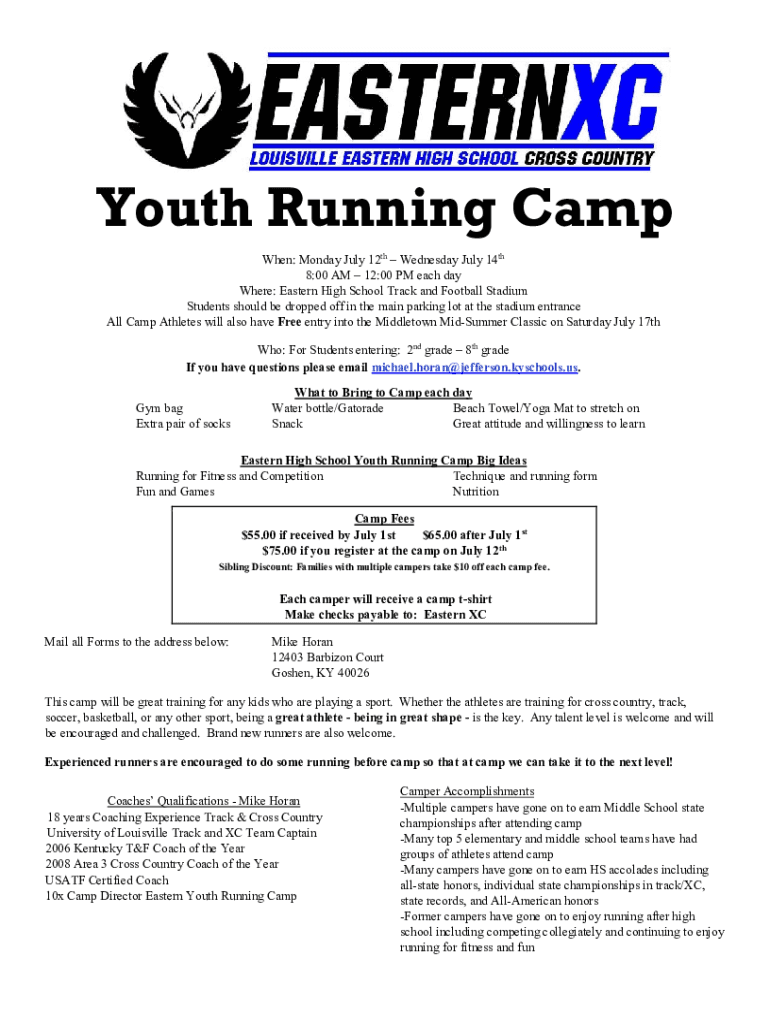 Fillable Online Nike Smoky Mountain Running Camp - US Sports Camps Fax ...