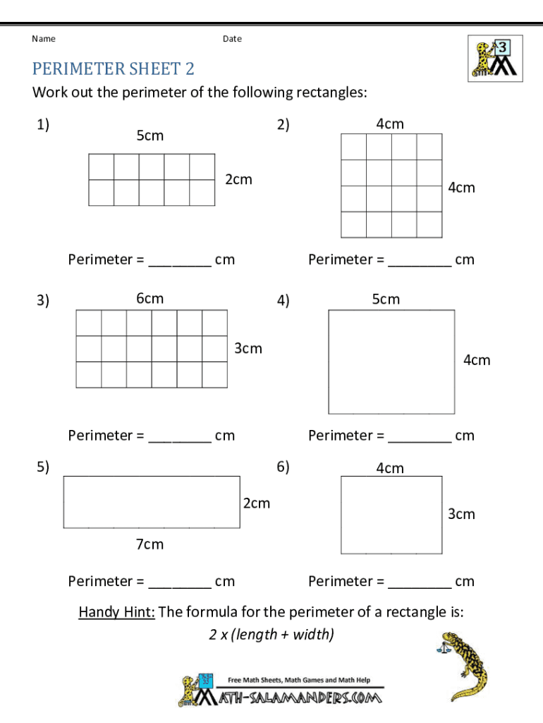 Fillable Online PERIMETER SHEET 2 Fax Email Print - pdfFiller