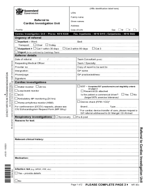 Fillable Online MR 50o Referral to Cardiac Investigation Unit. health ...