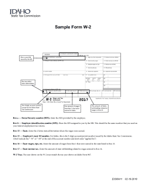 Fillable Online tax idaho Sample Form W-2 Fax Email Print - pdfFiller
