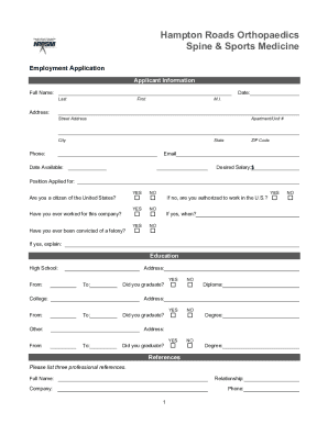 Fillable Online Virginia Orthopaedic & Spine Specialists Hampton Roads ...