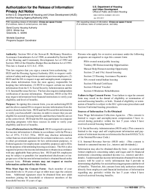 Fillable Online Form Hud 9886 Authorization For The Release Of ...