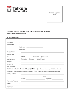 Fillable Online The C.V. (Curriculum Vitae)Department of English Fax ...
