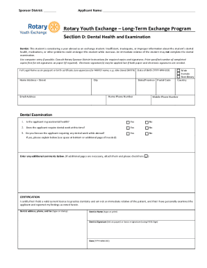 Fillable Online Rotary Youth Exchange Long Term Application Form - rye ...