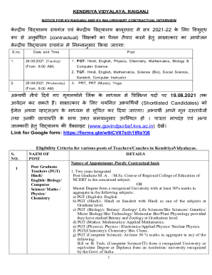 Fillable Online interview notice with eligibility criteria Fax Email ...