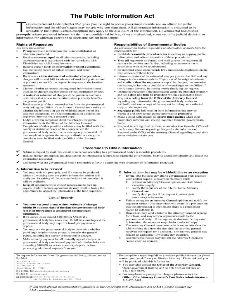 Fillable Online Public Information Act - Open Records - City of Dallas ...