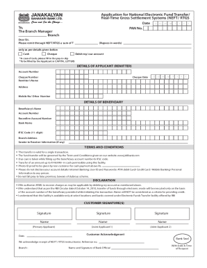 Fillable Online RTGS-NEFT Application Form - Crdit Agricole CIB Fax ...