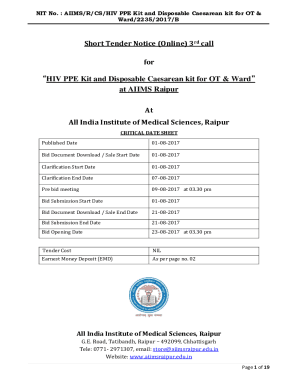 Fillable Online HIV PPE Kit and Disposable Caesarean kit for OT & Ward ...