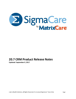 Fillable Online 20.7 CRM Product Release Notes - SigmaCare Fax Email ...