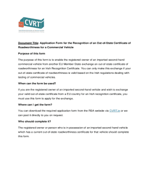 Fillable Online Application Form - Recognition of an Out of State Certificate of ... Fax Email ...